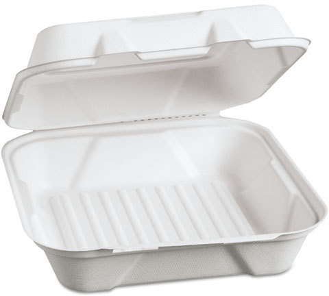 Genpak Llc HF200 Genpak® Harvest® Fiber Hinged Containers, 9 x 9 x 3 ...